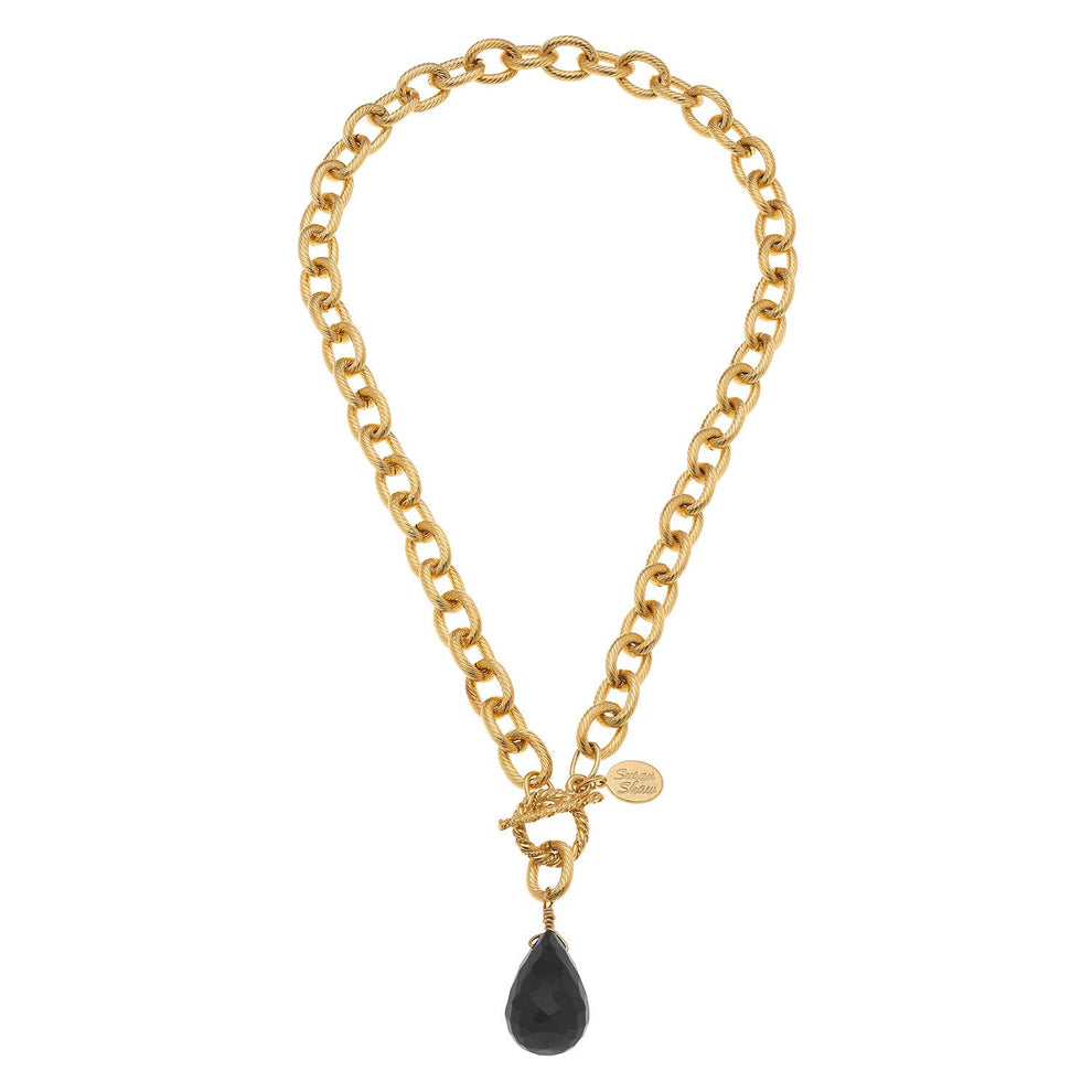 Susan Shaw - Black Quartz Semi Precious Stone Necklace – The Olive ...