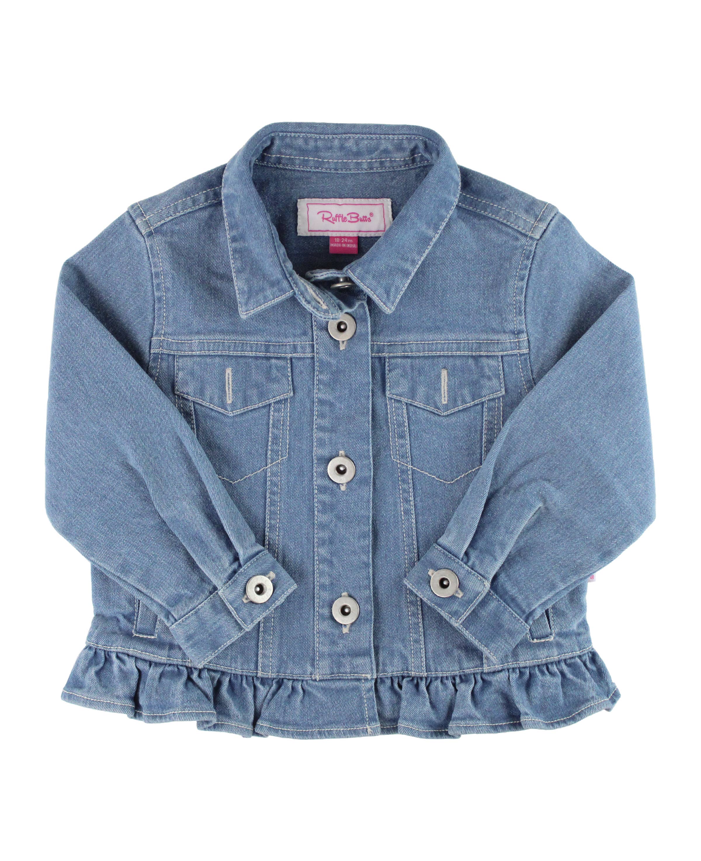 Girls Light Wash Ruffle Denim Jacket – The Olive Branch Boutique