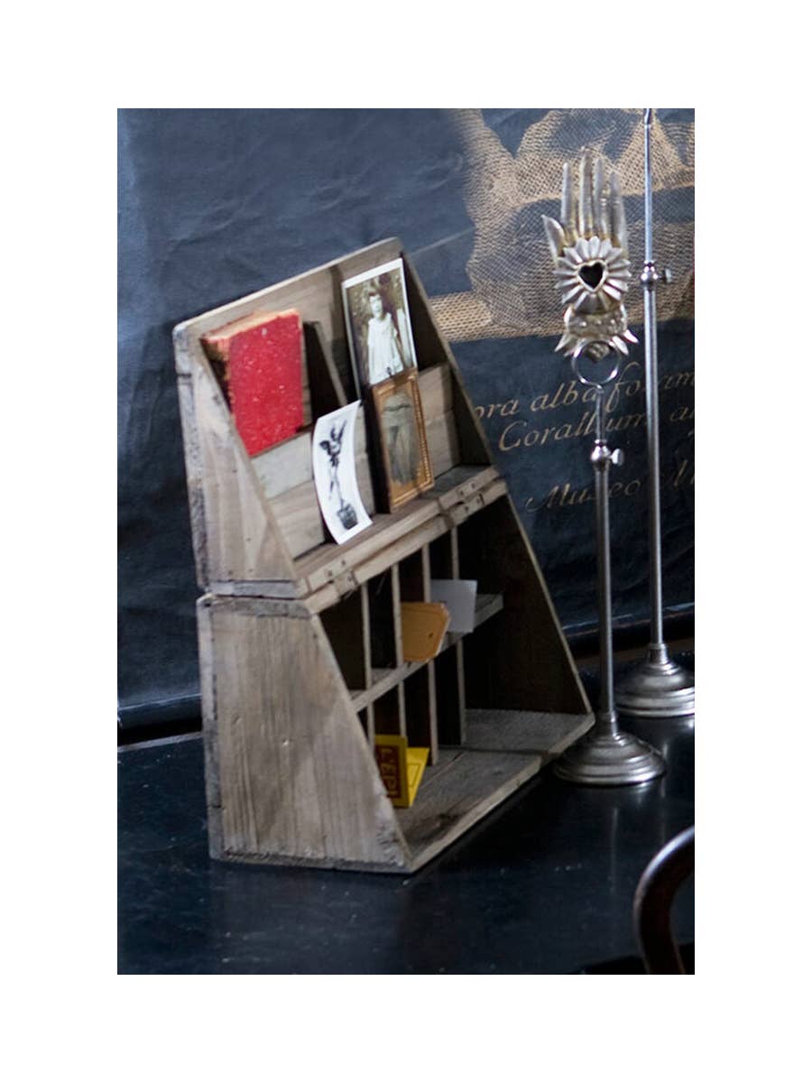 Rustic Recycled Pine Folding Campaign Desk Organizer – The Olive Branch ...