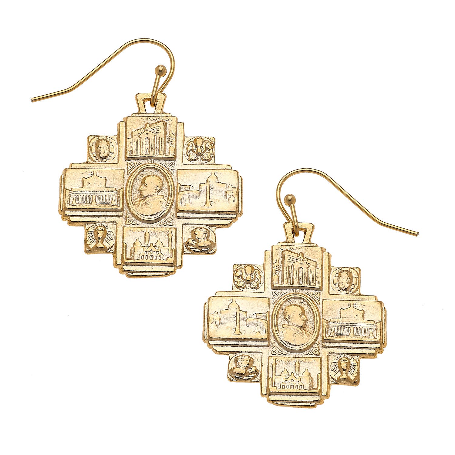 Susan Shaw - Religious Cross Earrings – The Olive Branch Boutique