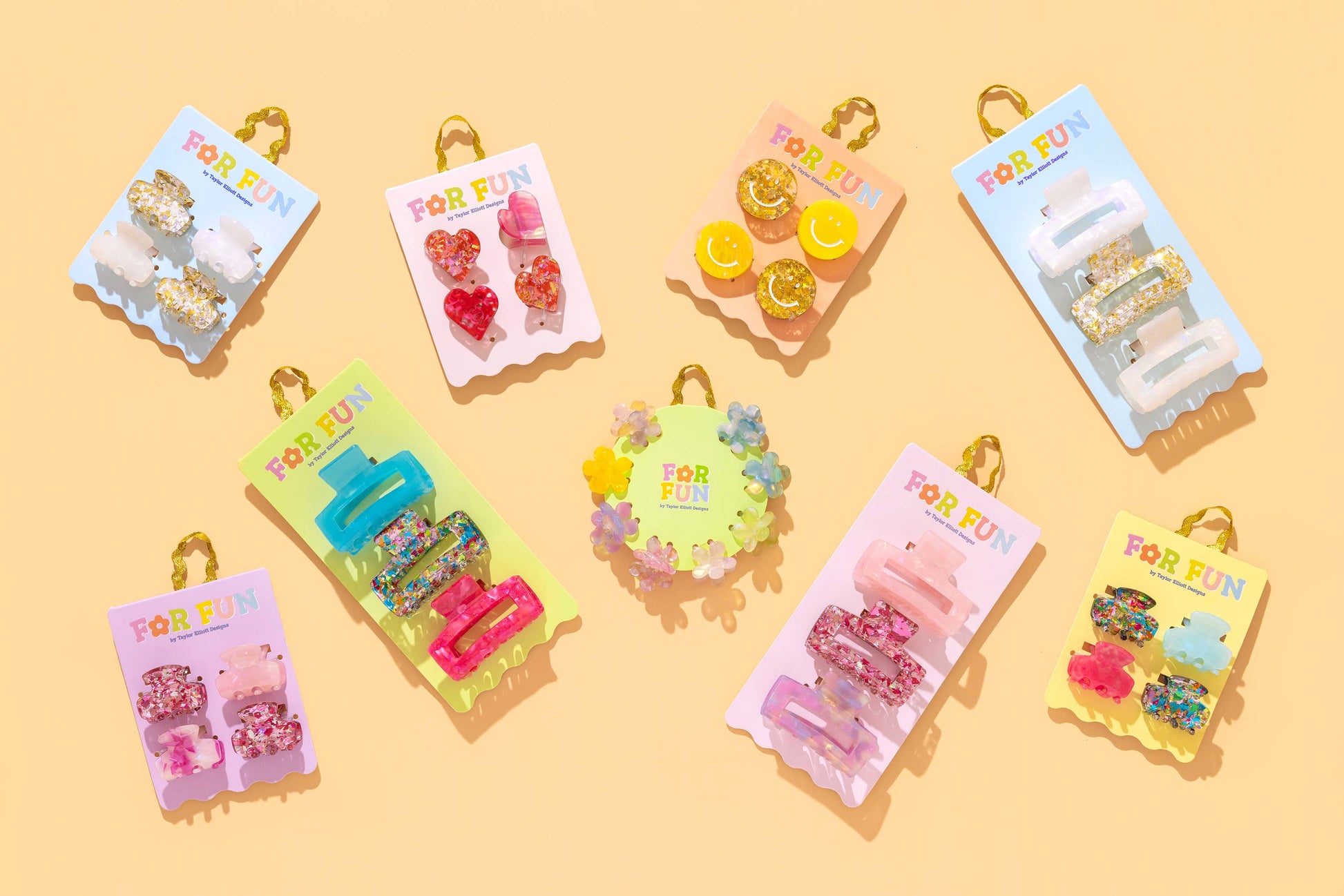 FOR FUN - Claw Hair Clip Set - Mini Hearts - 4 Pc Set – The Olive ...